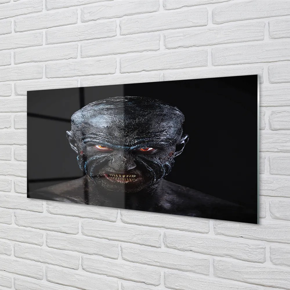 akrylový obraz Strašná plešatý postava s červenýma očima 125x50 cm