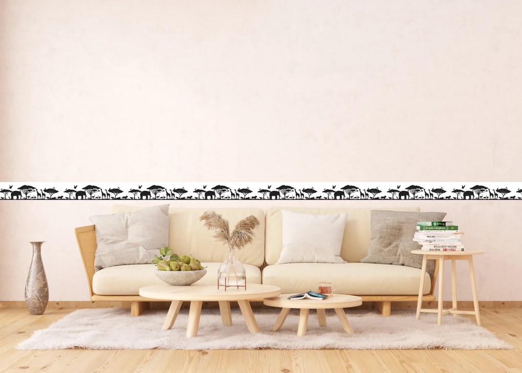 Samolepící bordura na zeď Safari Silueta | 5 m x 13.8 cm | DWB8267