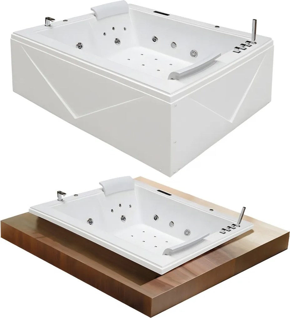BPS-koupelny Hydromasážní vana DIABLO 666 II 180x150 s ohřevem vody