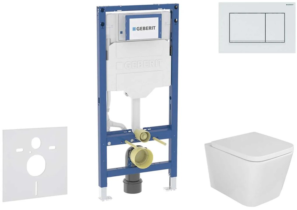 Geberit Duofix - Set předstěnové instalace, klozetu Arkas I a sedátka softclose, tlačítko Sigma20, bílá/bílá mat SANI11CA3156B