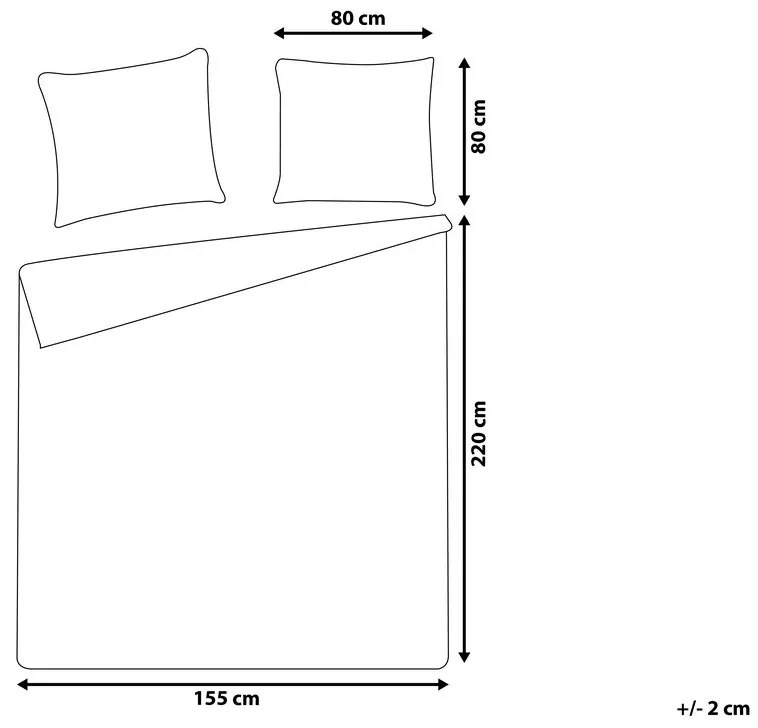 Povlečení z bavlněného saténu 155 x 220 cm světle modré EVERGREEN Beliani