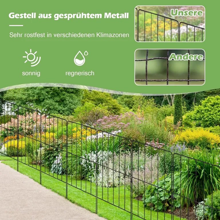 Costway 25-dílný dekorativní zahradní plot bariérový plot nerezový kovový