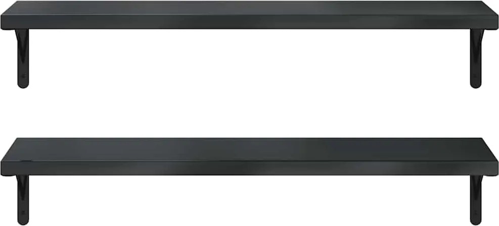 Nástěnné police 2 ks 100 x 30 cm stříbrné nerezová ocel 3214512