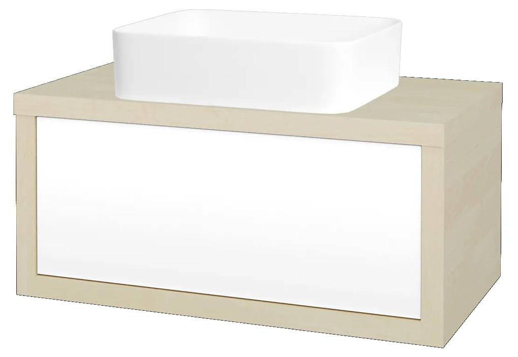 Dřevojas Koupelnová skříň STORM SZZ 80 (umyvadlo Joy) Varianta: L01 Bílá vysoký lesk / IND Individual