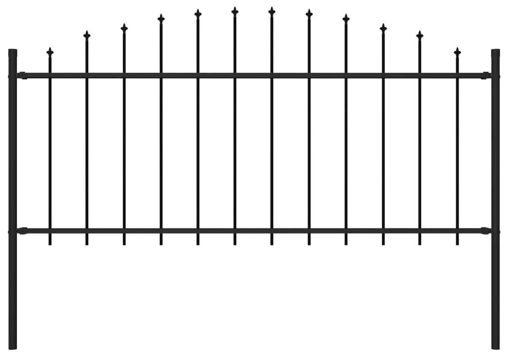 144940 vidaXL Zahradní plot s hroty ocel (0,5–0,75) x 1,7 m černý