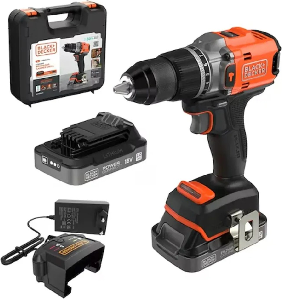 Black+Decker Aku příklepová vrtačka BLD683D2XK-QW (2x2,0Ah)