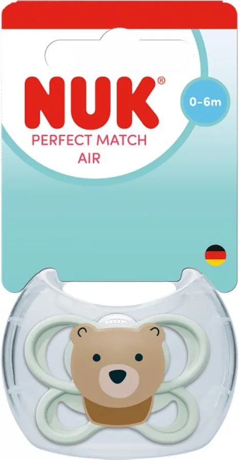 Dudlík NUK Perfect Match Air BEAR 0-6m 1ks box velikost 0-6 m