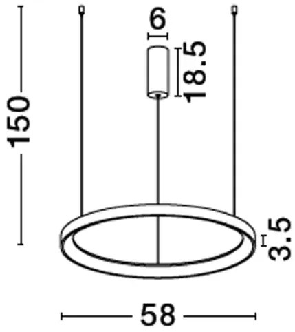 Moderní LED lustr Pertino 58 2700K černé