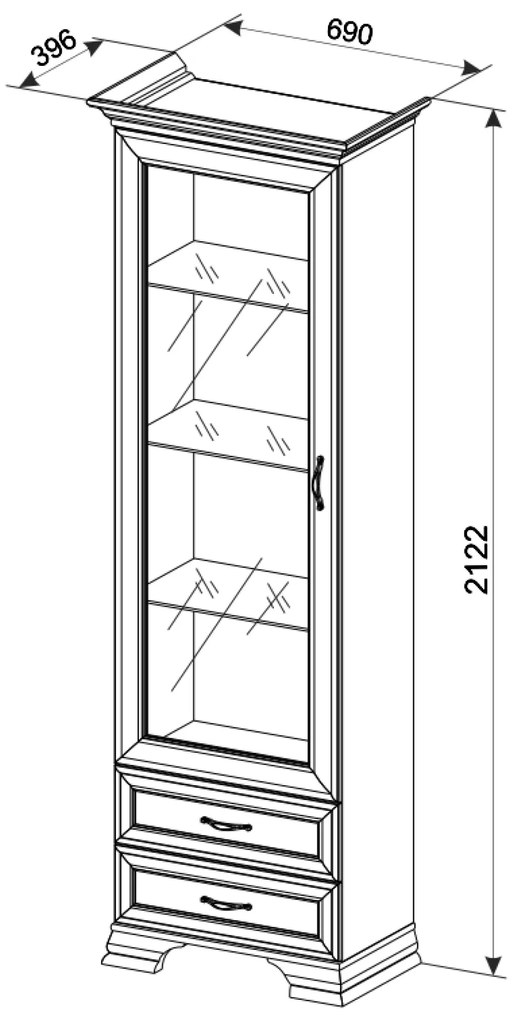 Sconto Vitrína VENEDIG bílá/patina