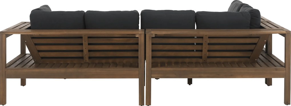Zahradní set, akáciové dřevo, hnědá/tmavě šedá, PARAG