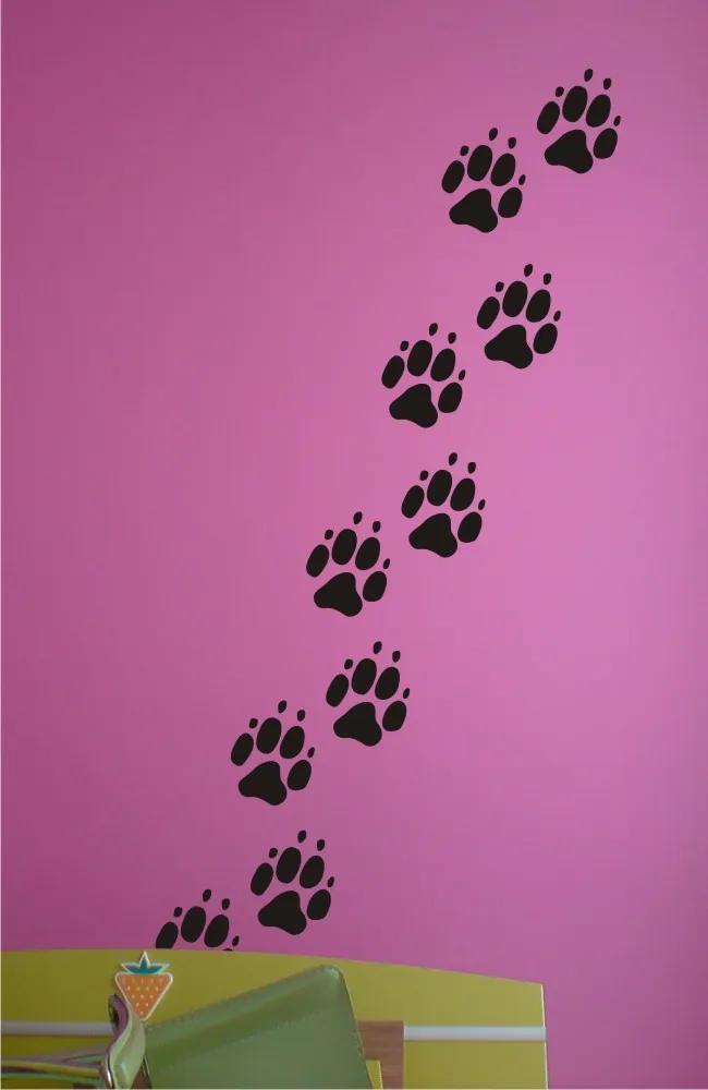 WALLVINIL Samolepky na zeď - Tlapky Barva: Růžová světlá, Velikost: 15 cm
