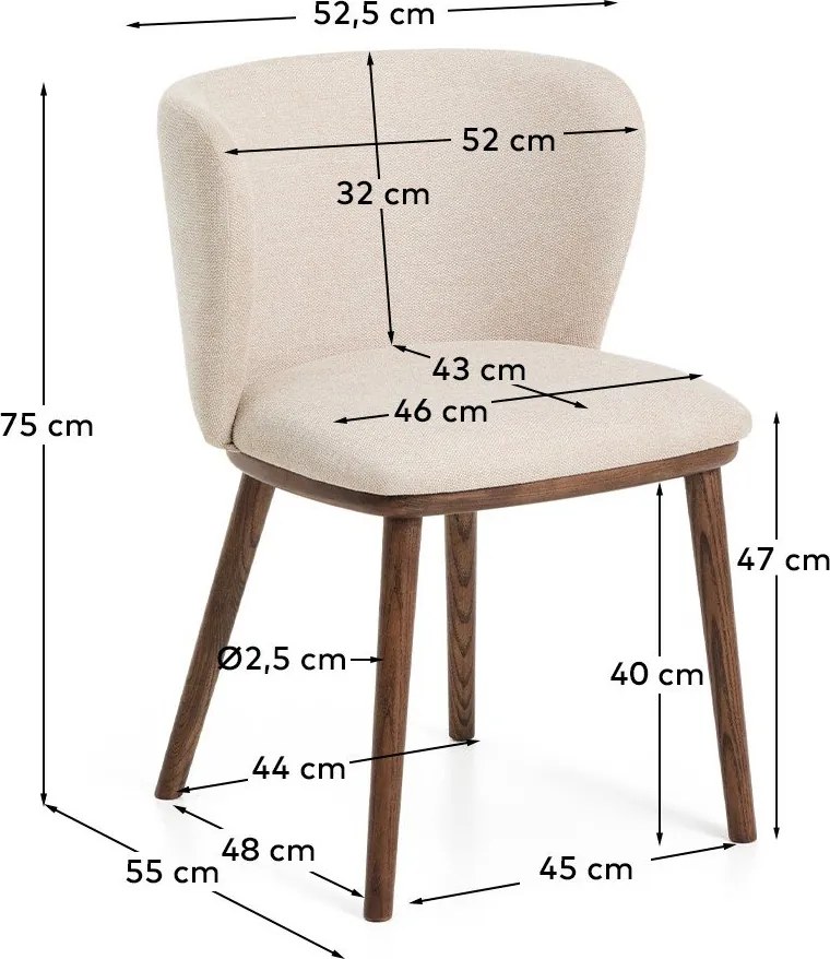 Béžové čalouněné jídelní křeslo Ciselia – Kave Home