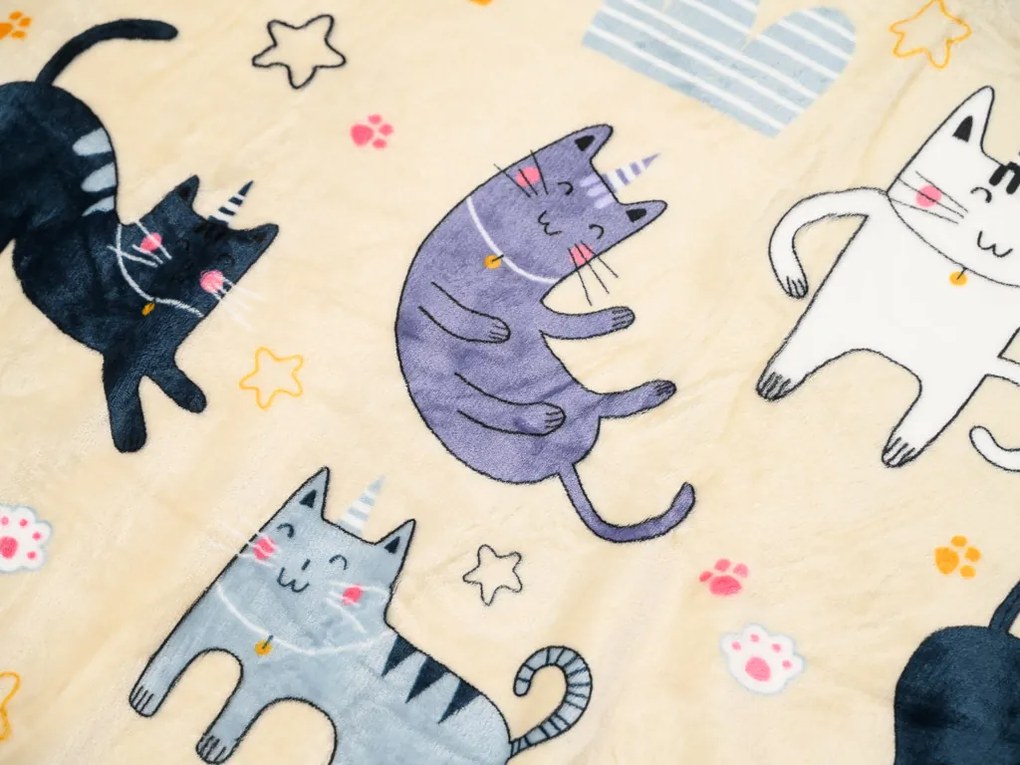 Mikroplyšové povlečení PURRSLEEP béžové Rozměr povlečení: 70 x 90 cm | 140 x 200 cm