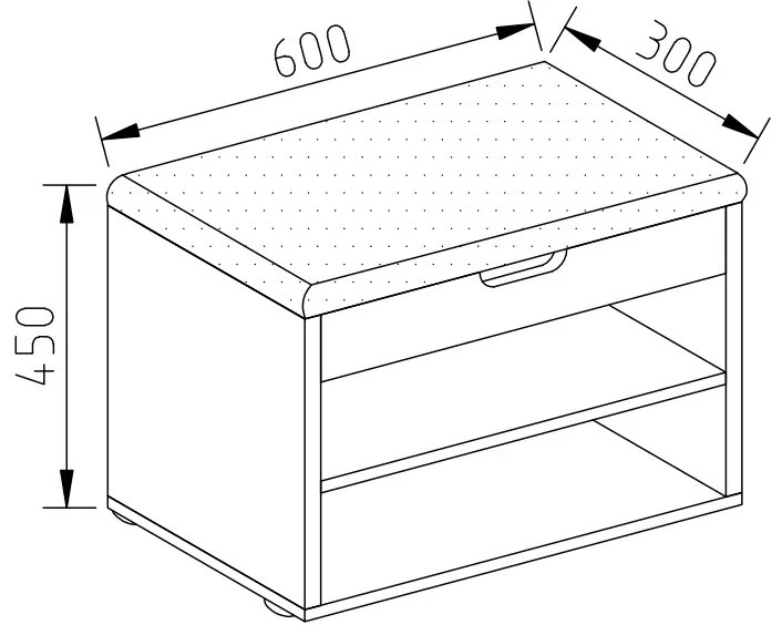 Botník ROLFE se sezením bílá