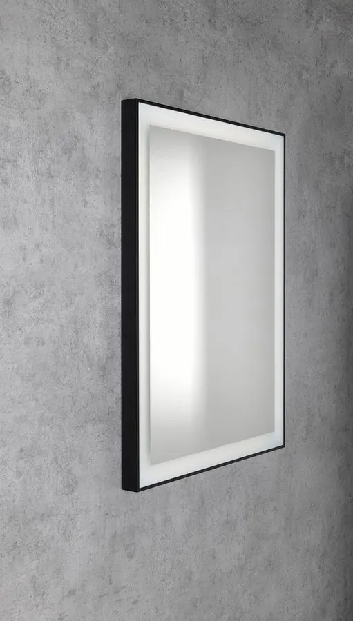 Sapho, GANO zrcadlo s LED osvětlením 60x80cm, černá