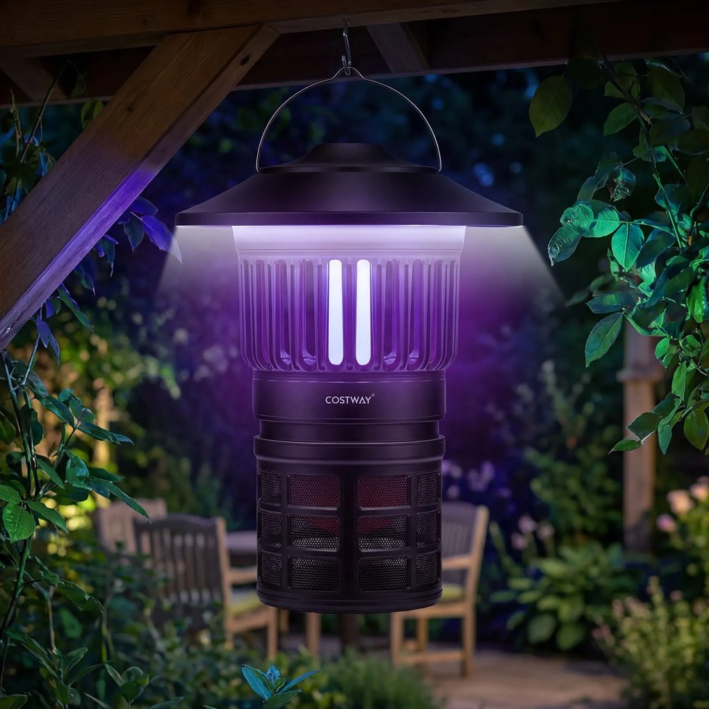 Costway Elektrický hubič hmyzu 2 v 1 Lampa proti komárům s LED světlem USB