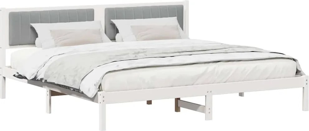 Rám postele Světle šedá 200 x 200 cm Masivní borové dřevo 3394242