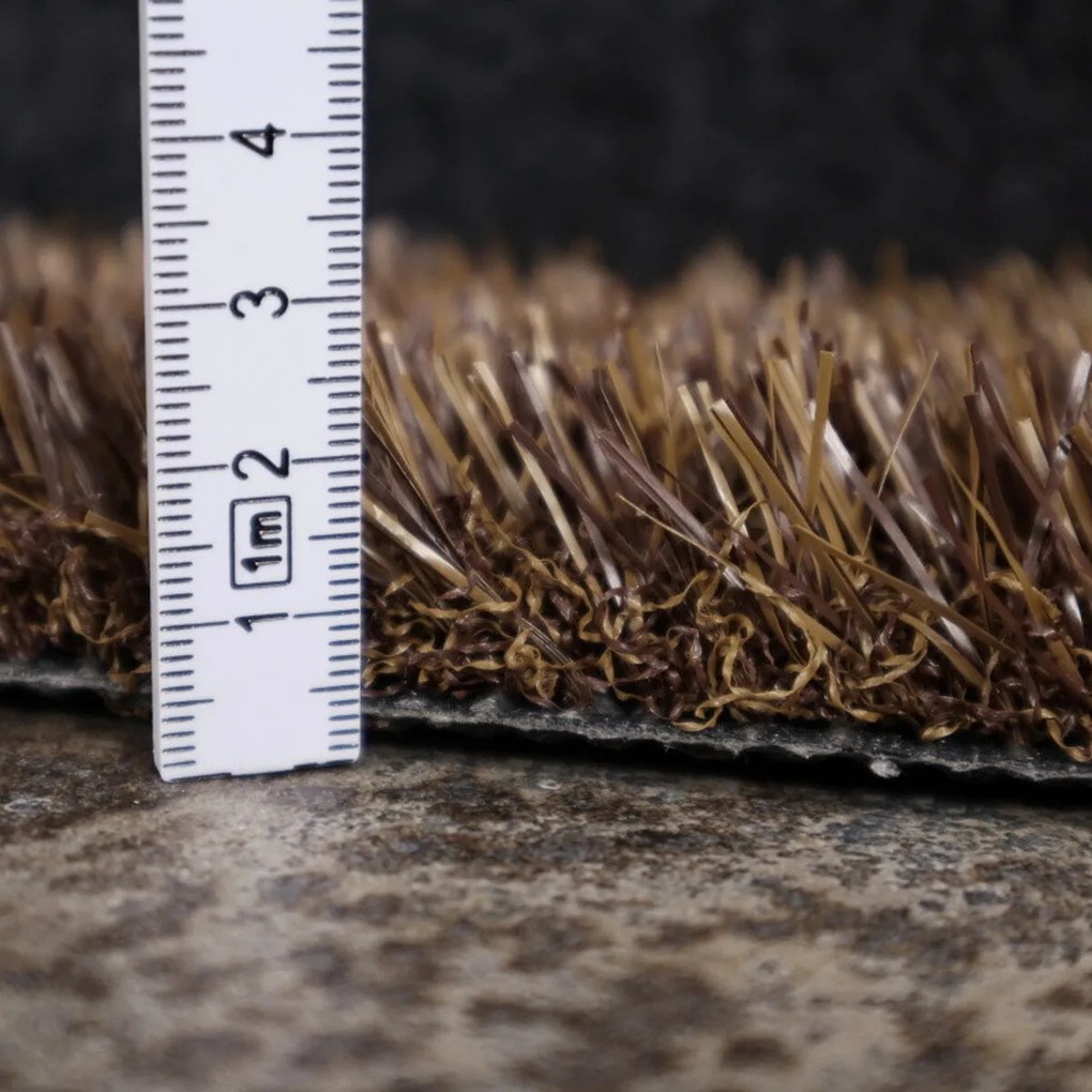 Europe Grass, Umělá tráva PartyGrass Brown, vyříznout kruh, šíře 4m, hnědá