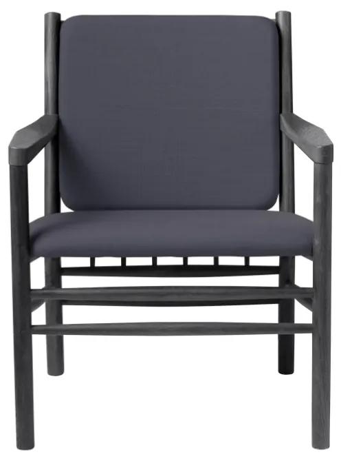 Židle J147 z dubového masivu - textilní potah barva potahu:: tmavě modrá, Barva rámu:: černý dub