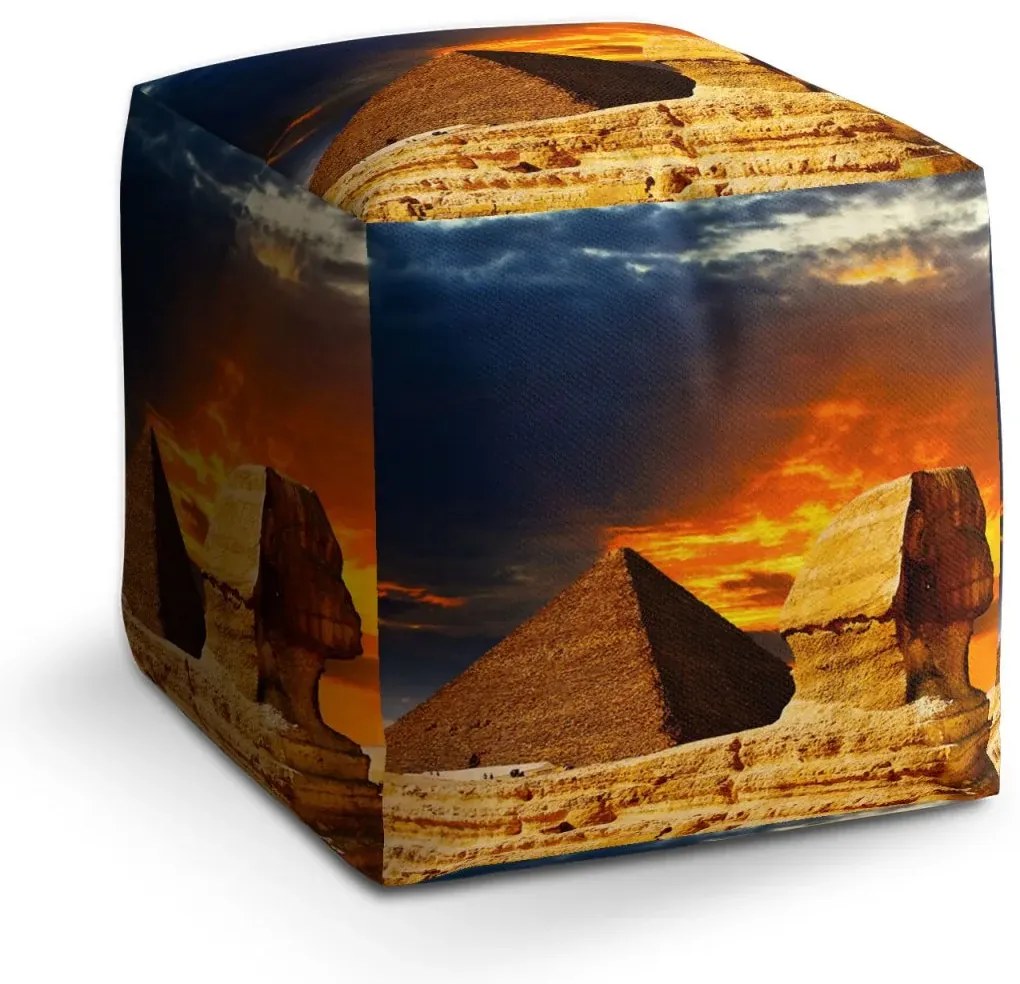 Sablio Taburet Cube Pyramidy: 40x40x40 cm
