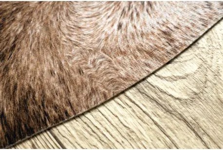 Kobercová umělá hovězí kůže, kráva G5068-1 hnědá kůže