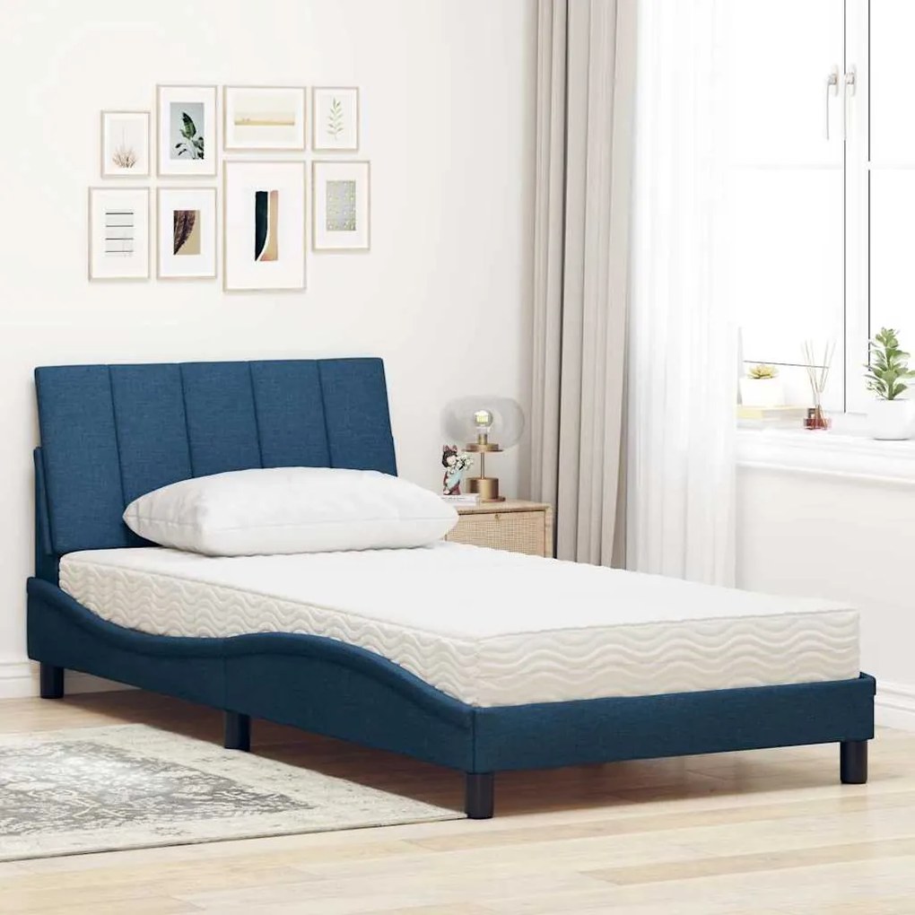 Postel s matrací Hanko modrá 100 x 200 cm textil 3310516