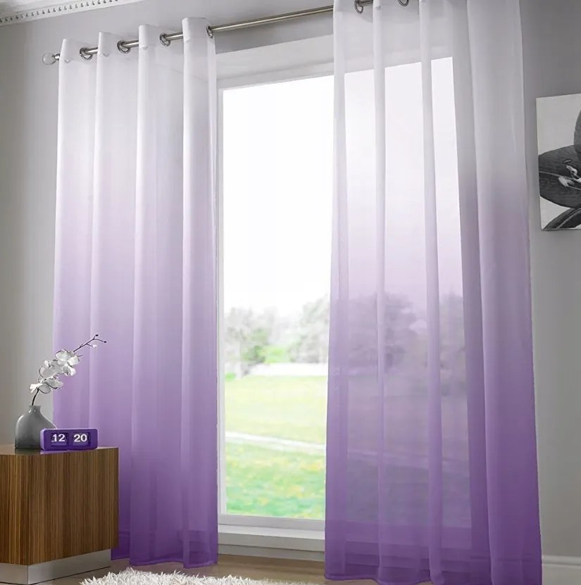 Deveri Hotový ombre závěs na kroužcích 150x250cm různé barvy Barva: Růžová