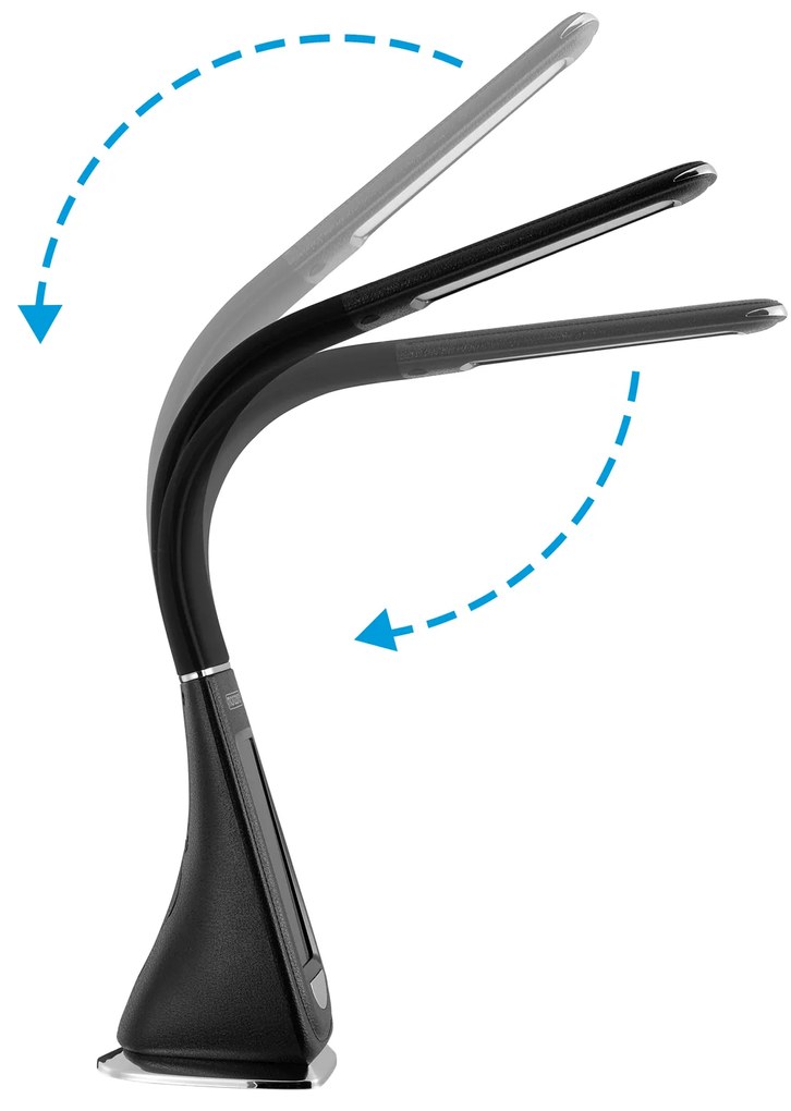 Stolní LED lampa Lilly, nastavitelné rameno, kožený vzhled, černá 107702