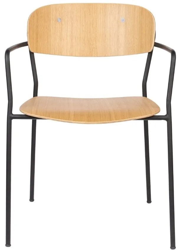 White Label Dřevěná jídelní židle WLL Jolien s područkami