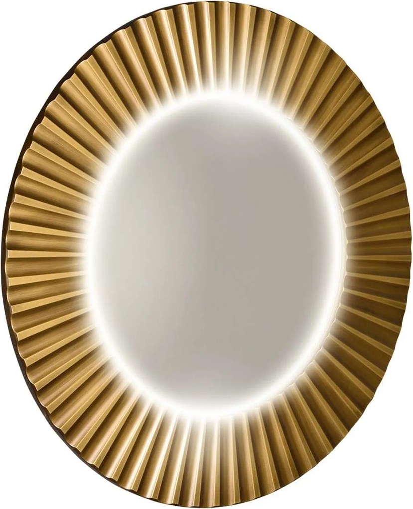 Sapho Pride - Zrcadlo Strip s LED osvětlením, průměr 90 cm, bronz PD954