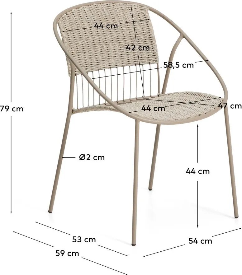 Taupe zahradní židle Atrani – Kave Home