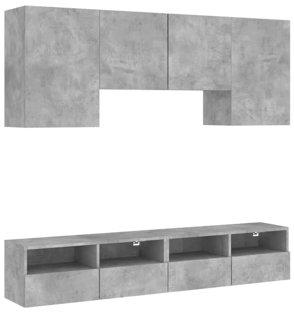 5dílná obývací stěna betonově šedá kompozitní dřevo - Default Title