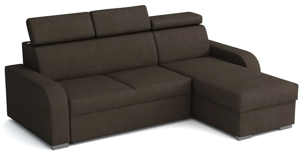 Sedací souprava OSLO L | 235x170 | rozkládací + úložný prostor | monolith 29 tmavě hnědá