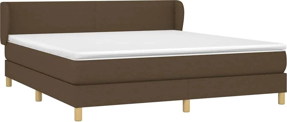 Box spring postel s matrací tmavě hnědá 180x200 cm textil 3126664