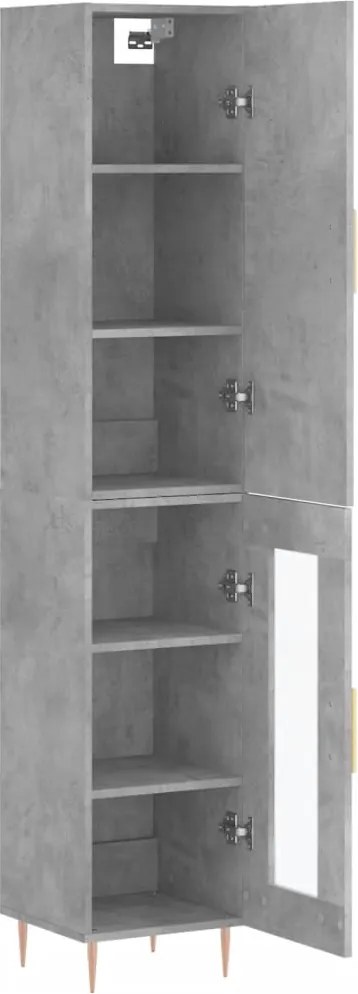 Skříň highboard betonově šedá 34,5x34x180 cm kompozitní dřevo 3199037