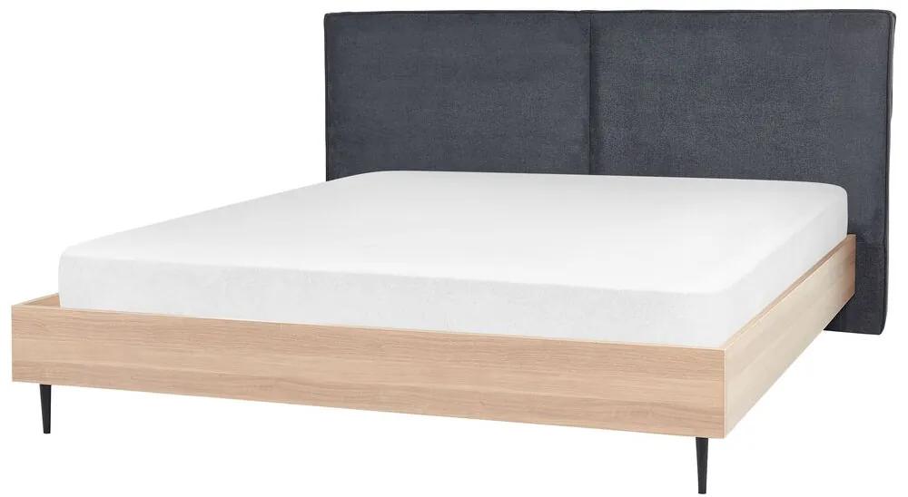 Čalouněná postel 180 x 200 cm tmavě šedá IZERNORE Beliani