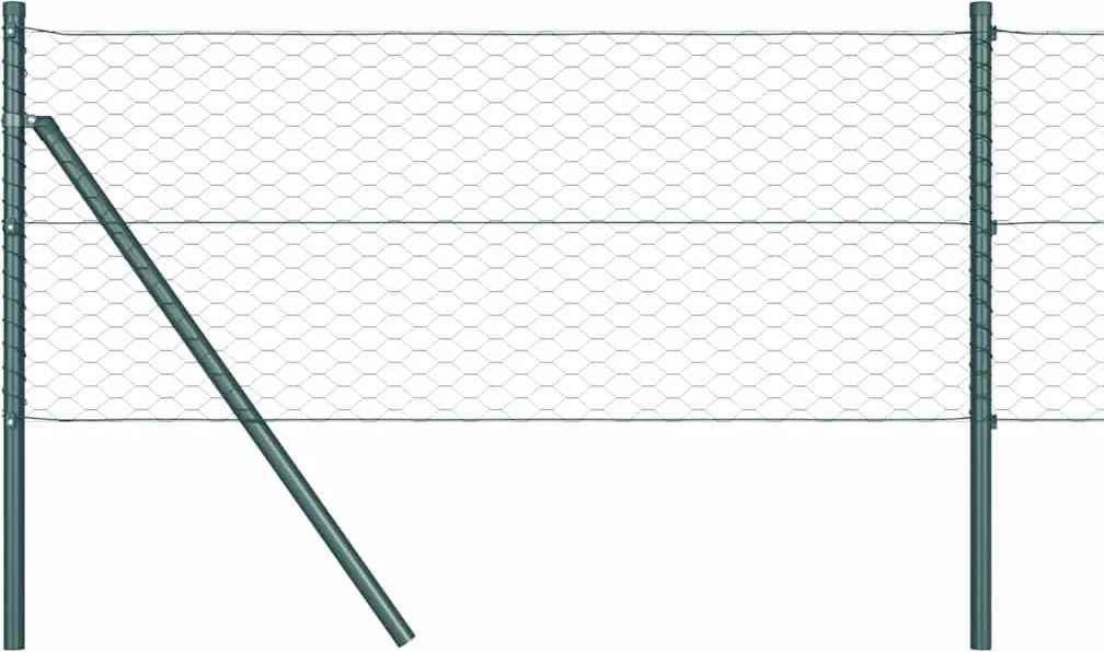 Hexagonální kotvení plotu 10 x 0,6 m Ocel potažená PVC Zelená 3352630
