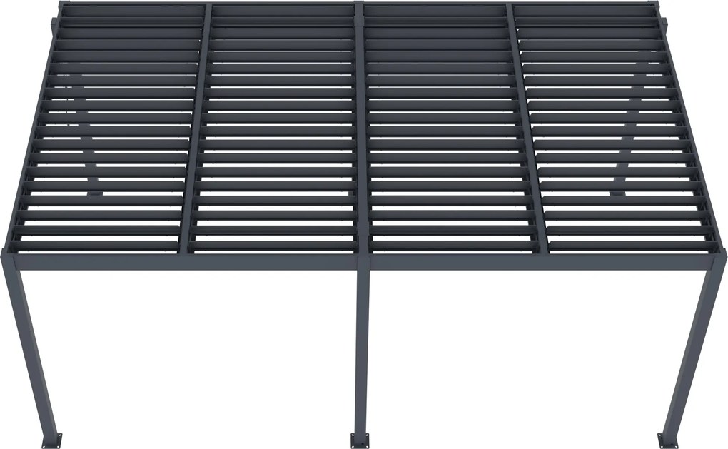 Hliníková bioklimatická pergola s lamelami BestBerg BBP-15G / 5 x 3 m / šedá