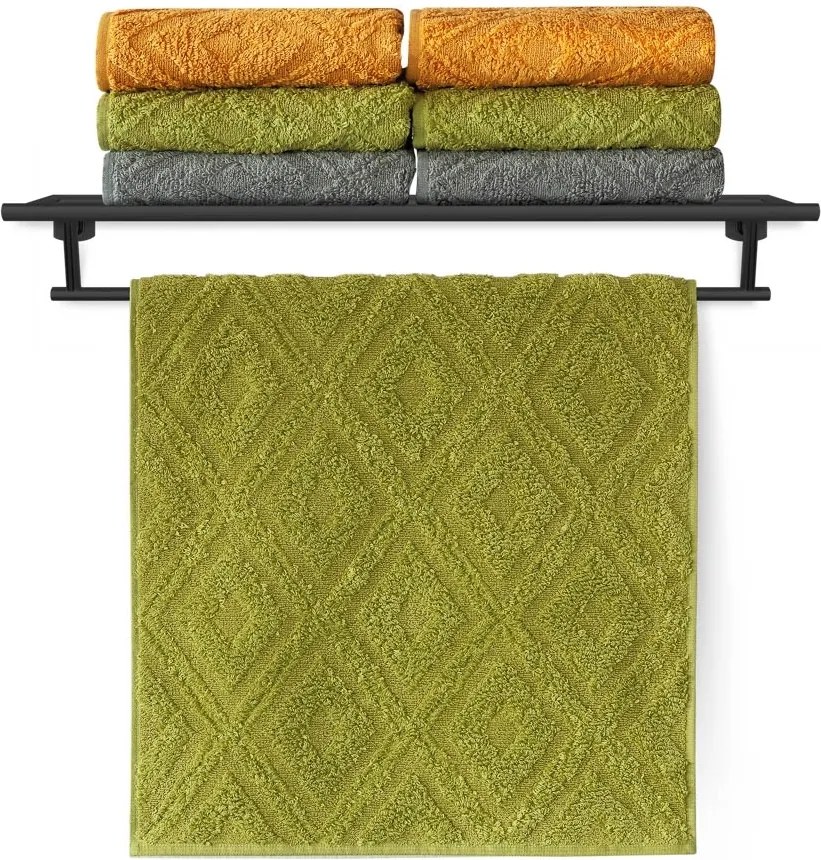 Veba ručník twin primavera geometrie - rákosová zelená 50x100