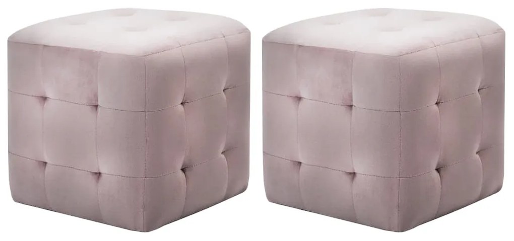 Noční stolky 2 ks růžové 30 x 30 x 30 cm sametová látka 249020