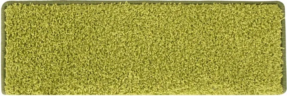 Schodové rohože 15 ks 65 x 21 x 4 cm zelené s obdélníkovým okrajem 326204