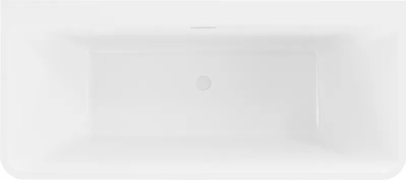 Mexen Volta, volně stojící nástěnná vana 150 x 75 cm, bílá-černá, bílý přepad, 51131507575-20