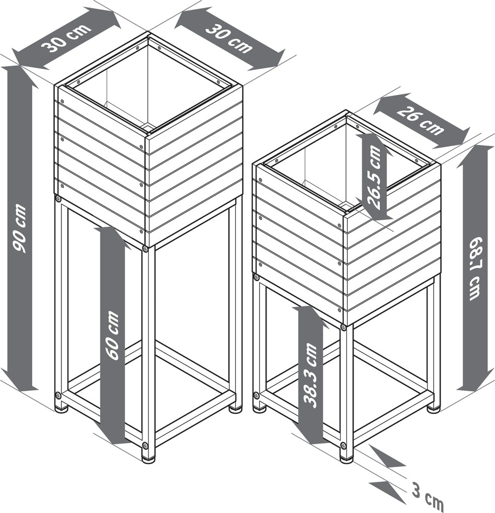 Tchibo - Stojany na květináče »Elin« - barva: černá