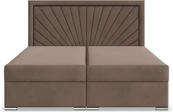Manželská postel VICENZA Velvet 160×200 cm hnědá