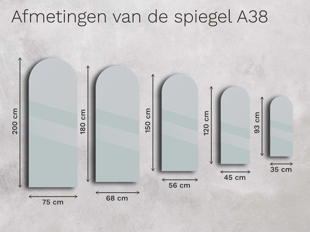 Atypické zrcadlo s LED osvětlením A38