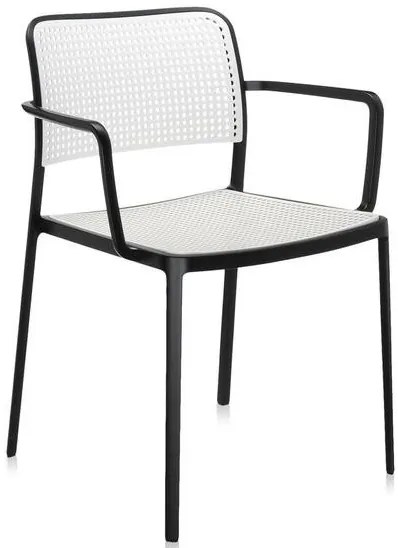 Kartell - Židle Audrey s područkami, černá/bílá