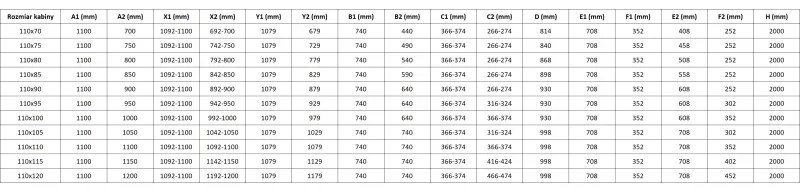 Mexen Lunar, L Duo výklopný sprchový kout 110 x 95 cm, 8mm čiré sklo, černý profil, 834L-110L-095P-70-00