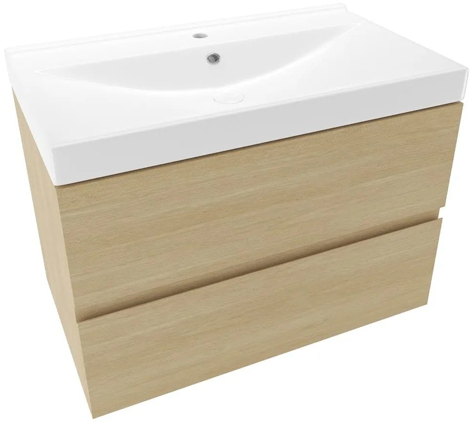 Koupelnová skříňka s umyvadlem Naturel Verona 80x50x45,5 cm světlé dřevo mat VERONA80SDU1