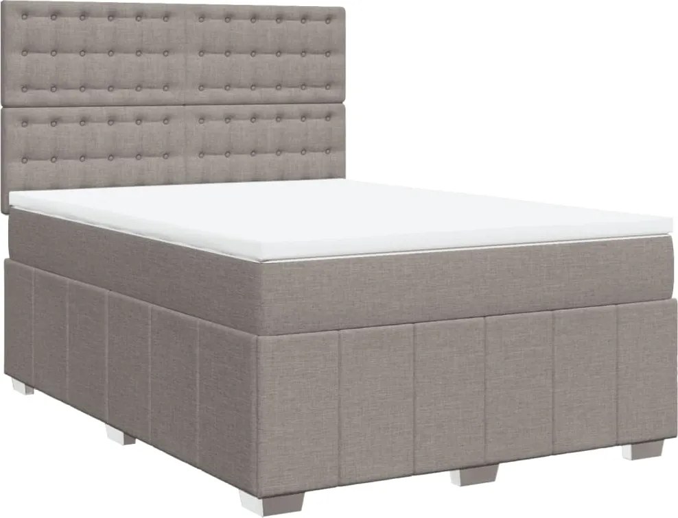Box spring postel s matrací taupe 140x190 cm textil 3291681