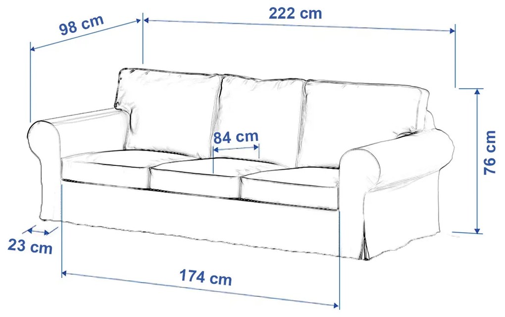 Potah na pohovku IKEA  Ektorp 3-místná, rozkládací STARÝ MODEL PIXBO